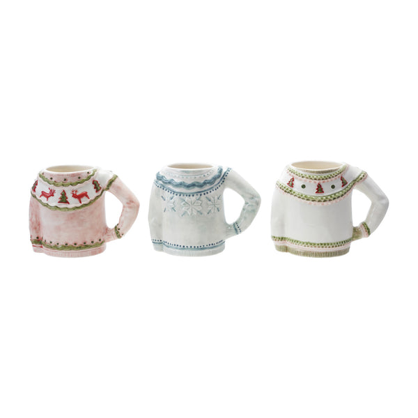 Stoneware Sweater Shaped Mugs - Jenny Parkhurst Designs